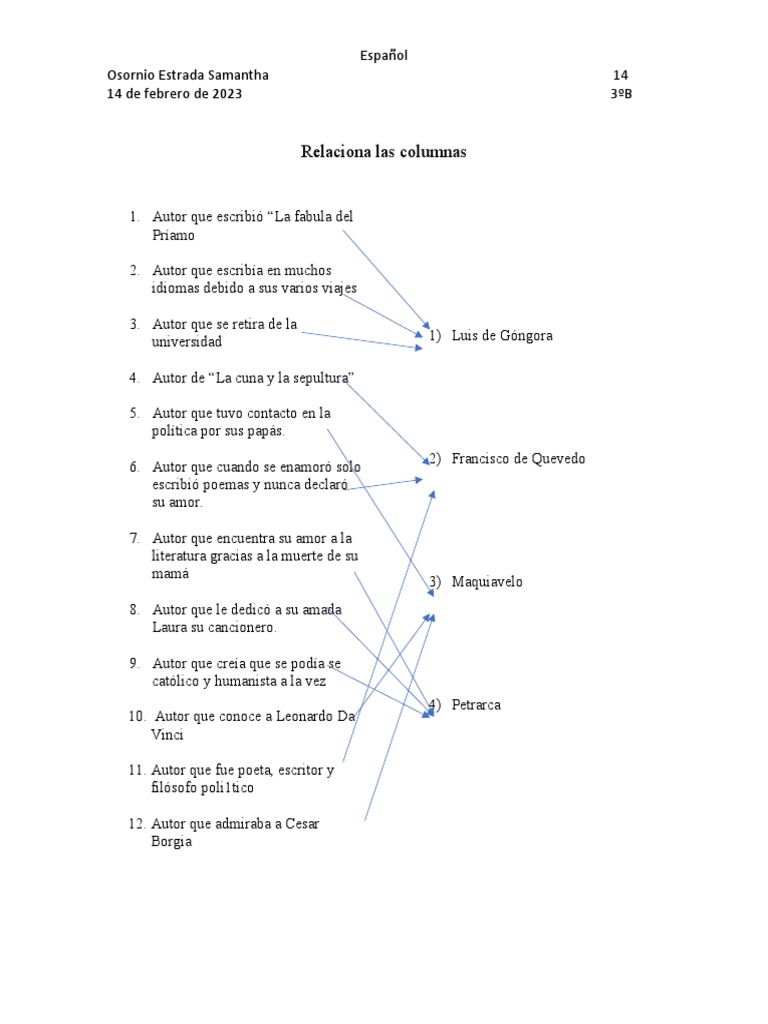 Relaciona Las Columnas | PDF