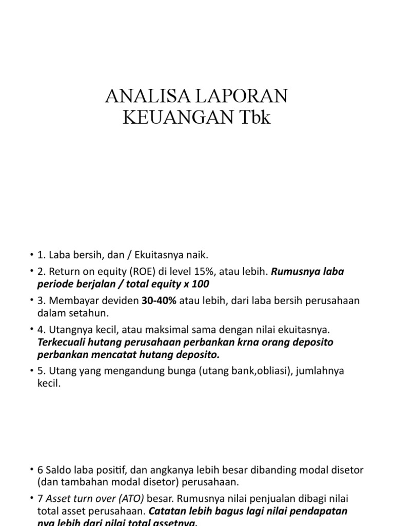 Analisa Laporan Keuangan | PDF | Pengelolaan Keuangan & Uang
