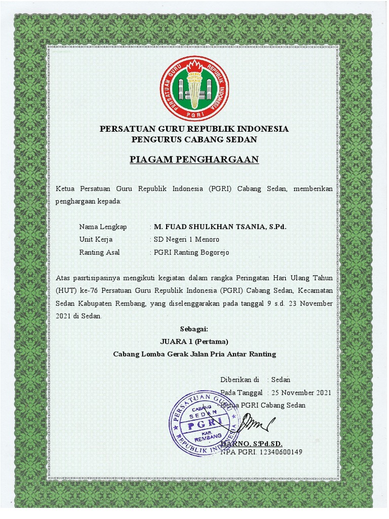 Piagam Gerak Jalan | PDF