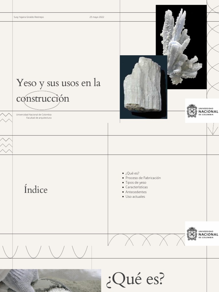 Yesos y Usos en La Construcción | PDF | Yeso | Materiales de construcción