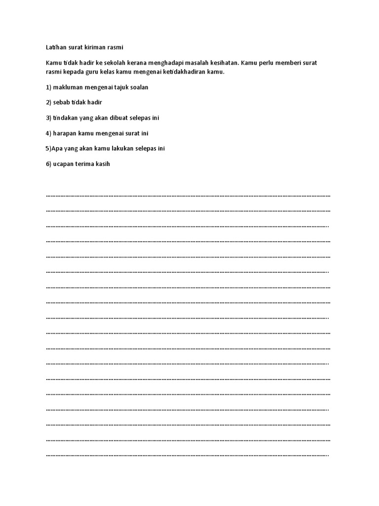 Latihan Surat Kiriman Rasmi | PDF