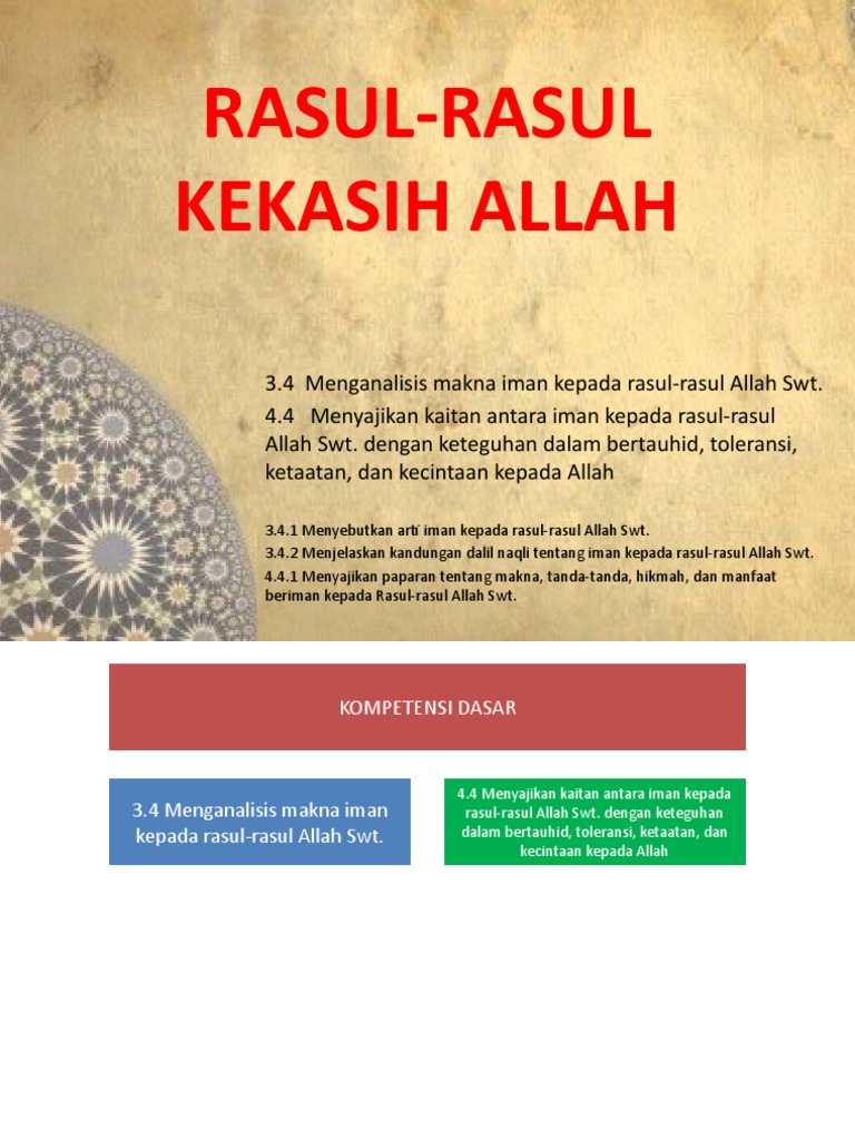 IMAN KEPADA RASUL-RASUL ALLAH Pertemuan 1 | PDF