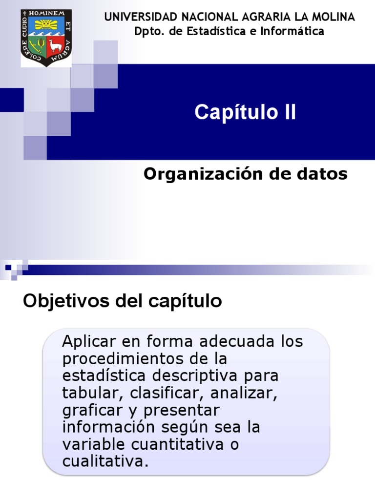 Capitulo 02. Organizacion de Datos - 2015 - I | Descargar gratis PDF | Histograma | Análisis de ...