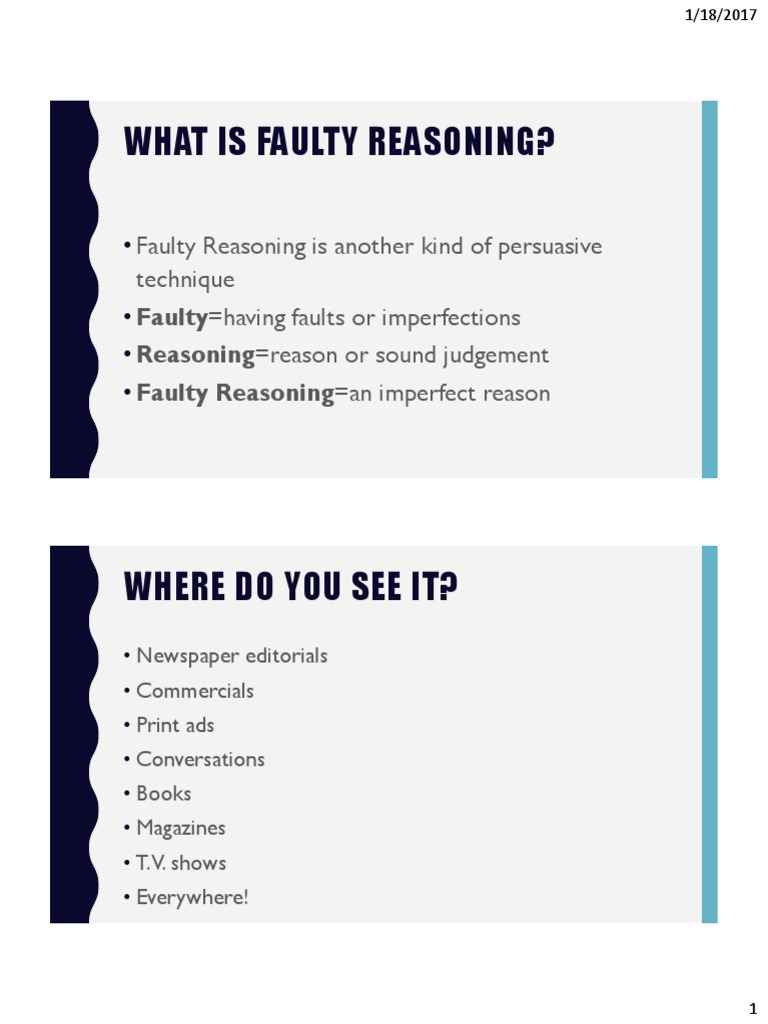 Faulty Reasoning | PDF | Fallacy | Reason