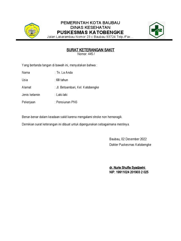 Surat Keterangan Sakit | PDF