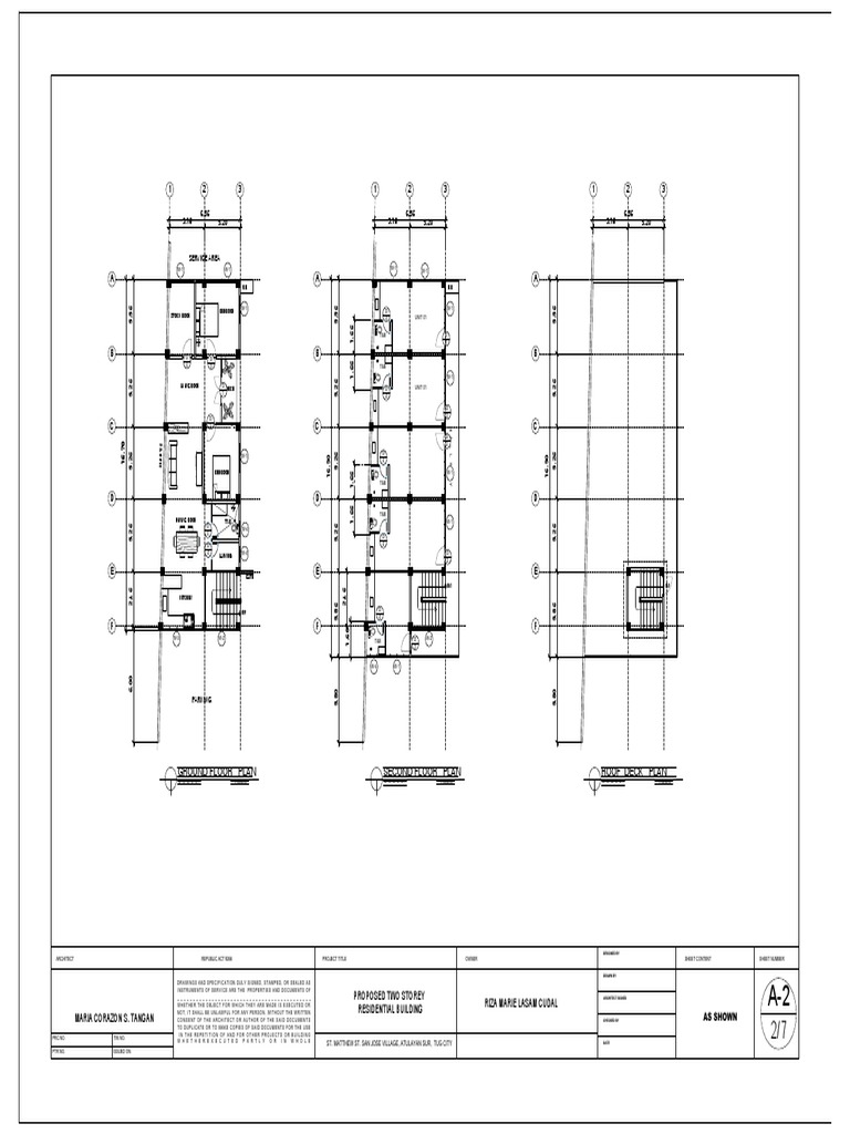 Service Area: Ground Floor Plan Second Floor Plan Roof Deck Plan | PDF ...