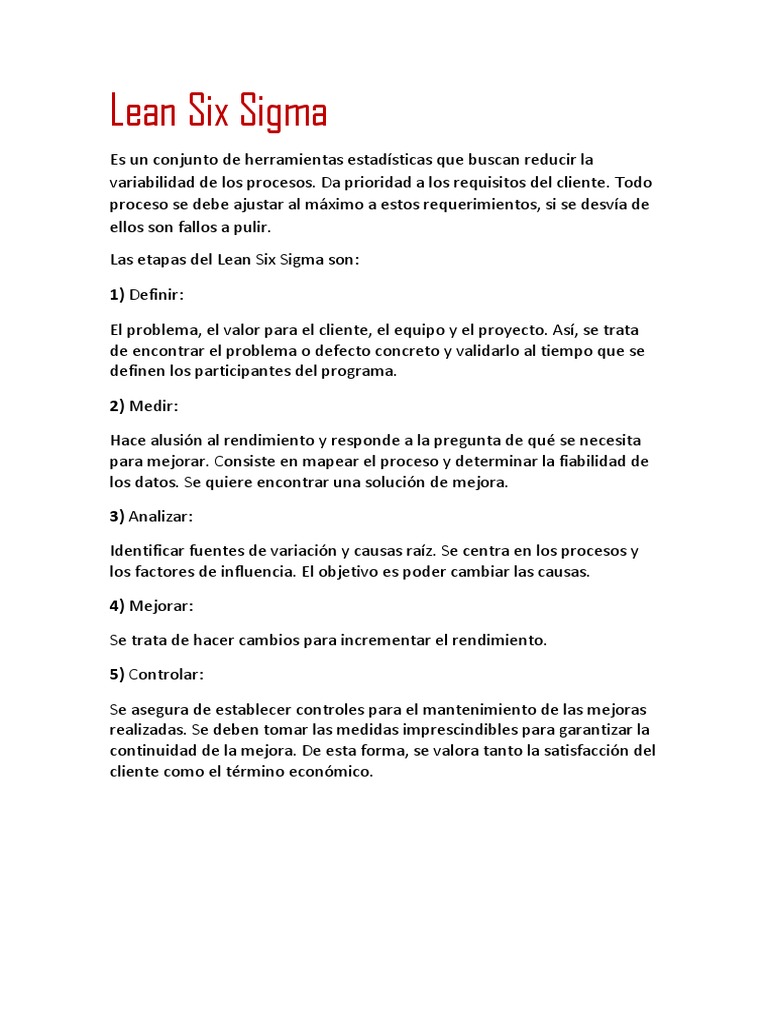 Lean Six Sigma | PDF