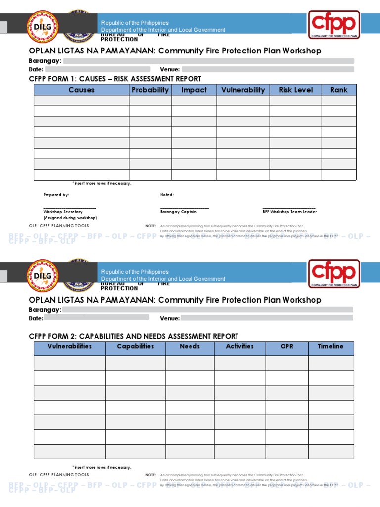 CFPP Form 12346 Workshop Planning Tools and Forms | PDF