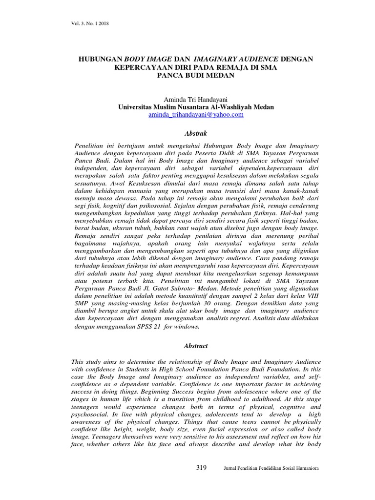 Hubungan Body Image Dan Imaginary Audien F6a0fa99 | PDF | Pengembangan Diri