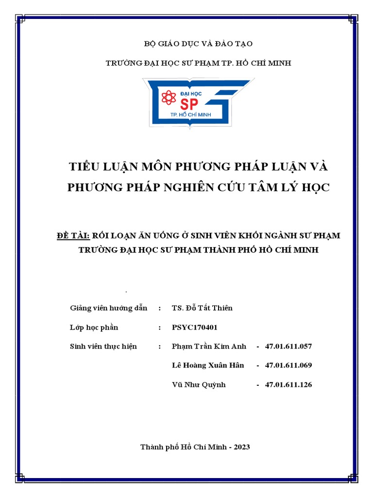 47.01.611.069 - Lê Hoàng Xuân Hân - PSYC170401 | PDF