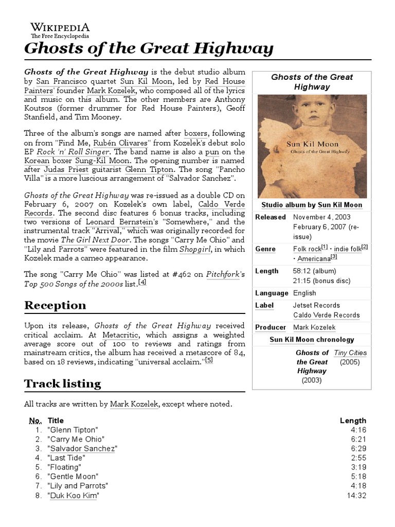 Ghosts of The Great Highway | PDF | Rock Music | Music Industry