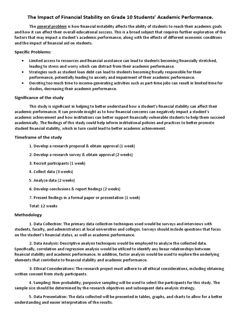 Financial Stability & Student Performance | PDF | Sampling (Statistics ...