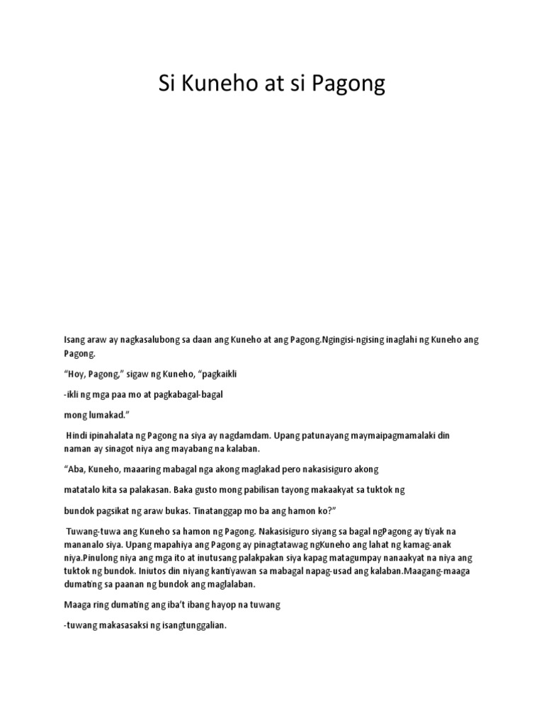 Si Kuneho at Si Pagong | PDF