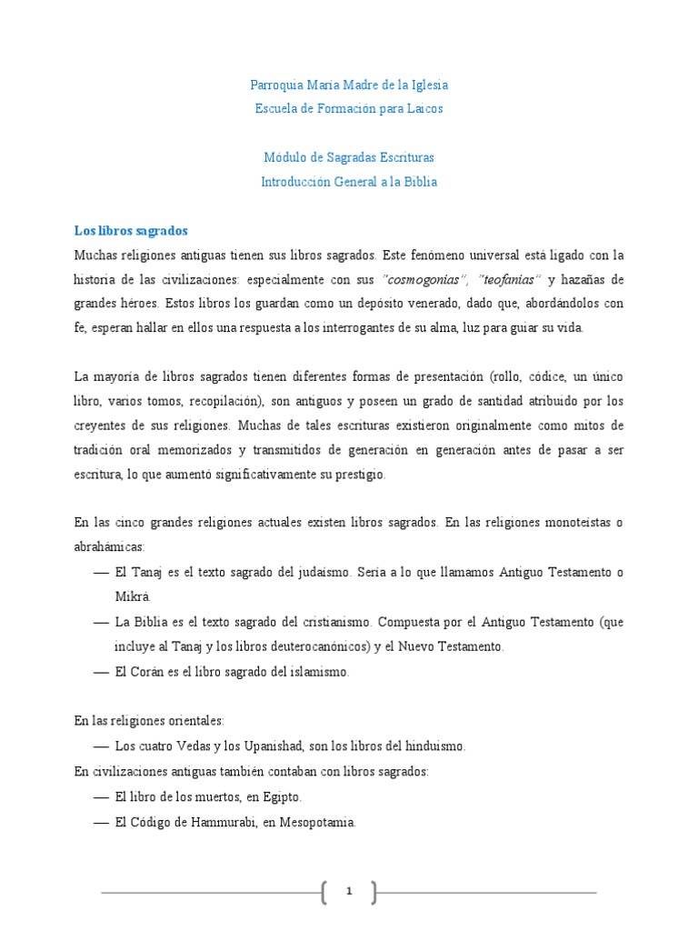 Introduccion A Las Sagradas Escrituras | PDF | Biblia | Septuaginta