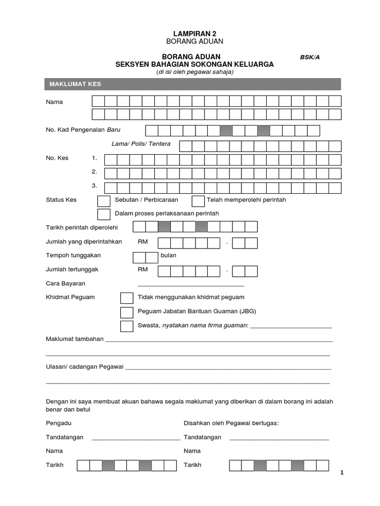 Borang BSK | PDF