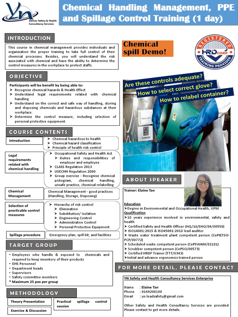 Chemical Safety Training for EHS Staff | PDF | Occupational Safety And ...