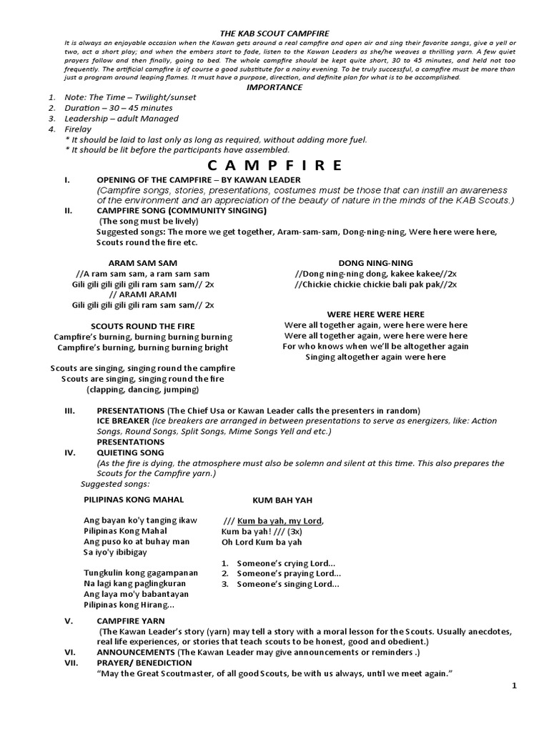 Kab Scout-Campfire Long | PDF | Survivalism | Fires