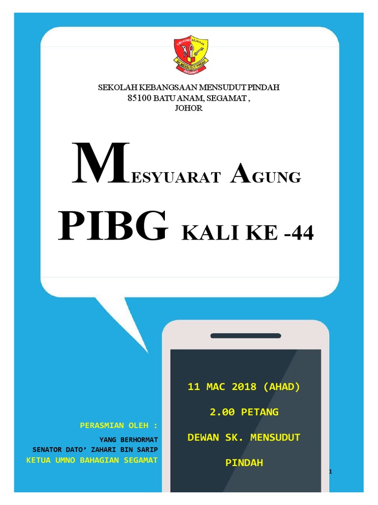 Buku Program Mesyuarat Agung Pibg 2018 | PDF