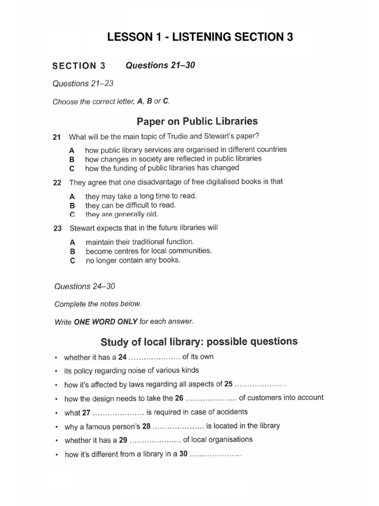 (Listening) Handout 1 | PDF | Libraries | Vietnam