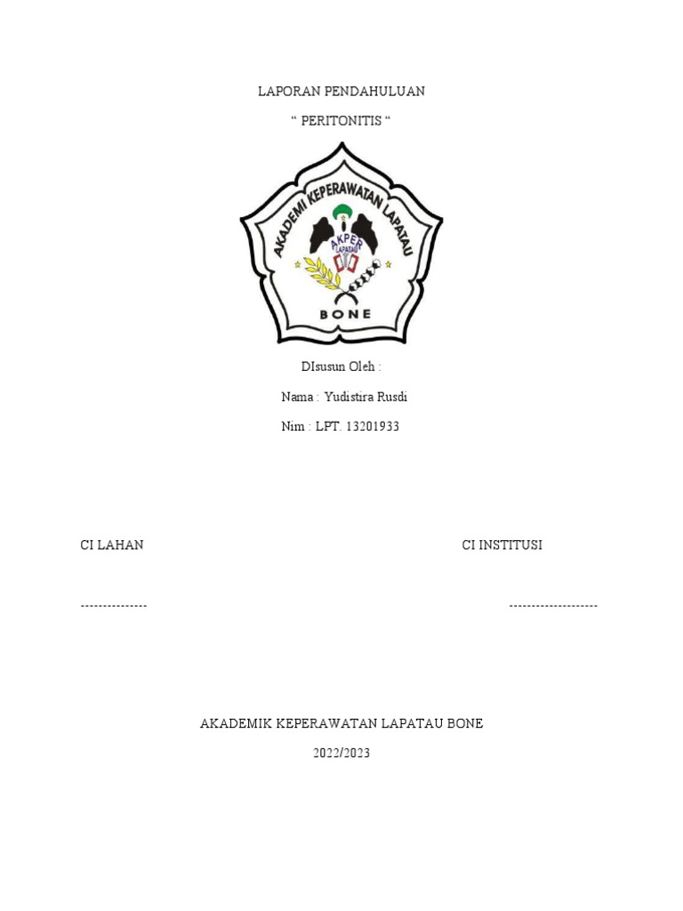 Askep Peritonitis (Yudistira Rusdi) | PDF