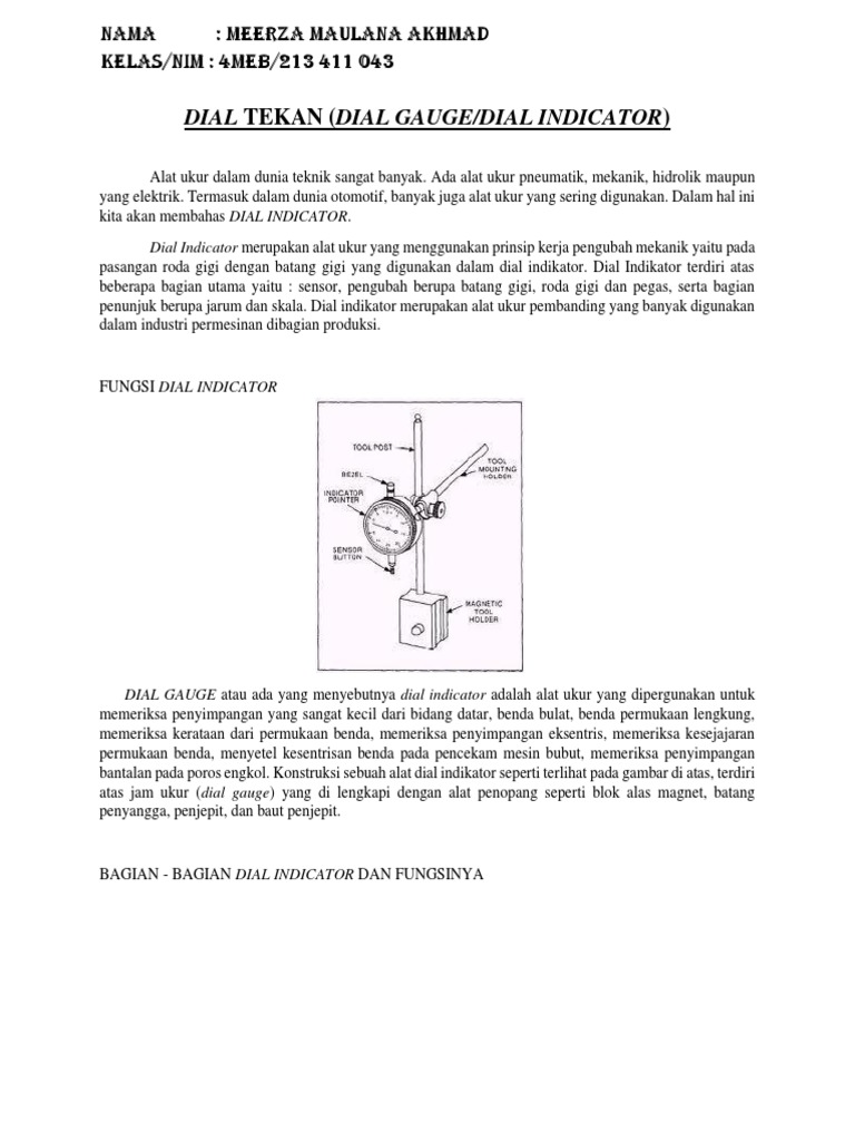 Fungsi dan Cara Penggunaan Dial Indicator | PDF | Sains & Matematika ...