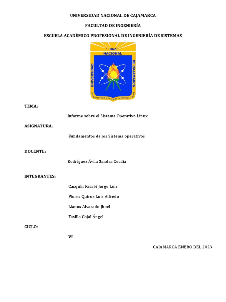Informe de Sistema Operativo Linux | PDF | Archivo de computadora ... Informe de Sistema Operativo Linux | PDF | Archivo de computadora ...
