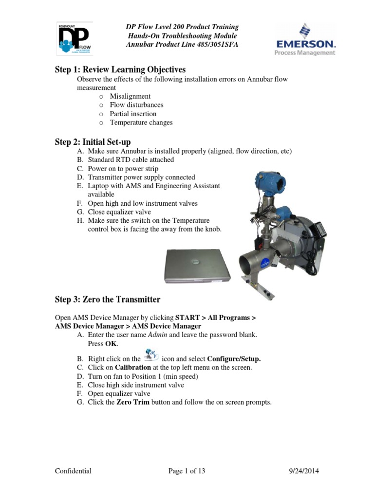 Annubar 485 Flow Measurement Training | PDF | Flow Measurement | Valve