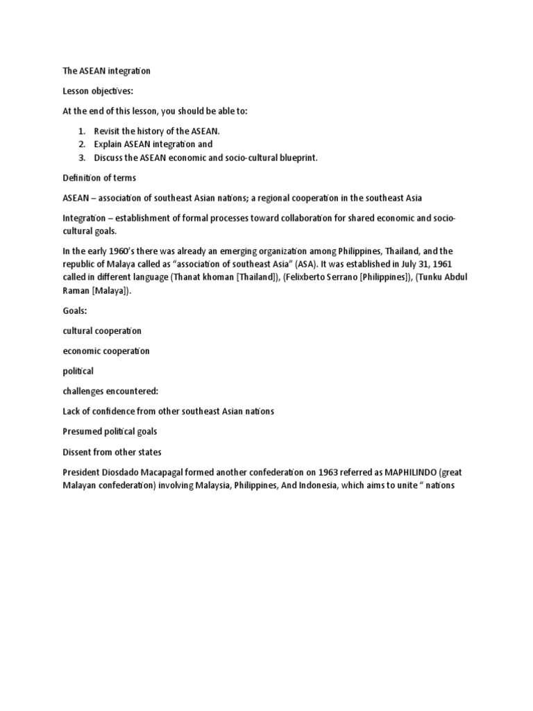 The ASEAN Integration | PDF