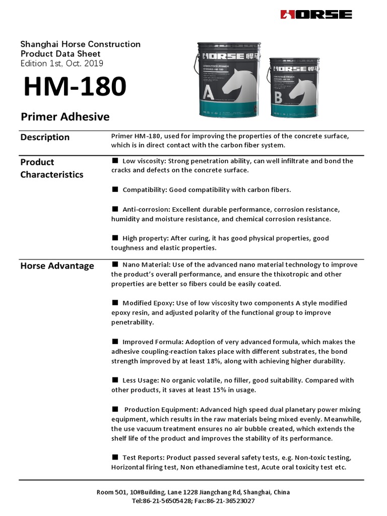 HM-180 Primer TDS - Horse | PDF | Strength Of Materials | Epoxy