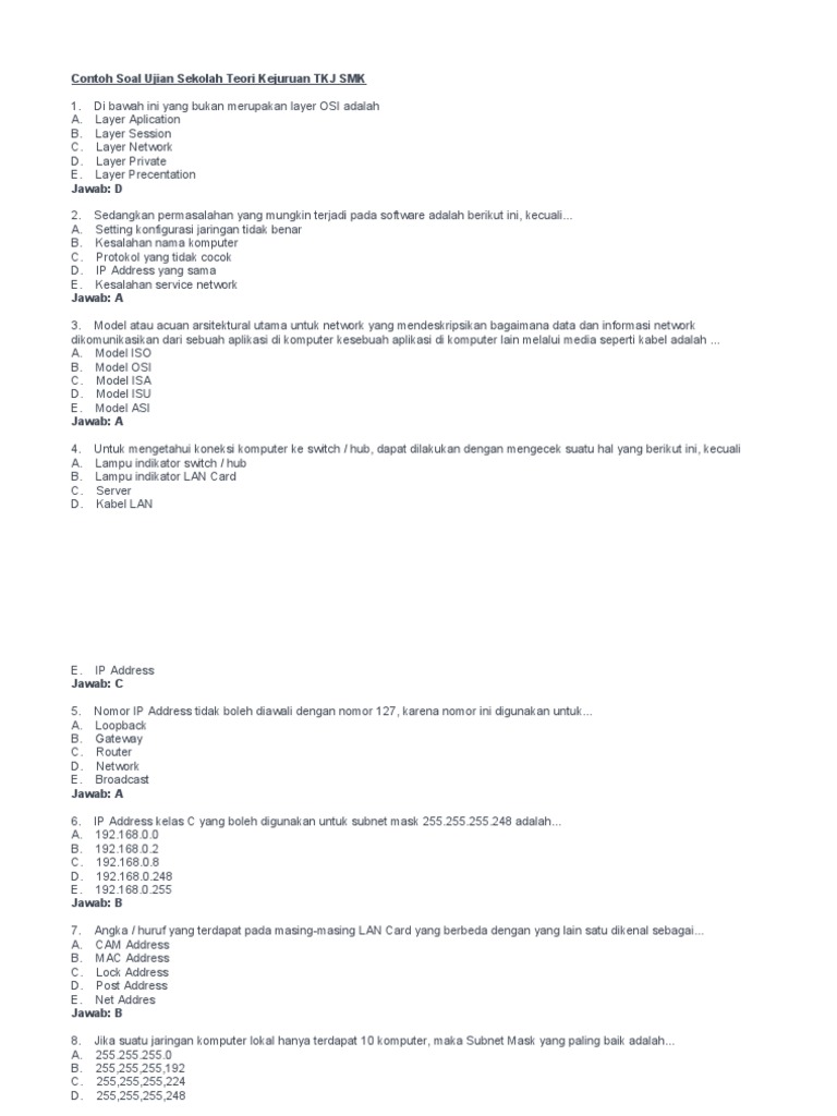 Soal Dasar Kejuruan | PDF | Komputer