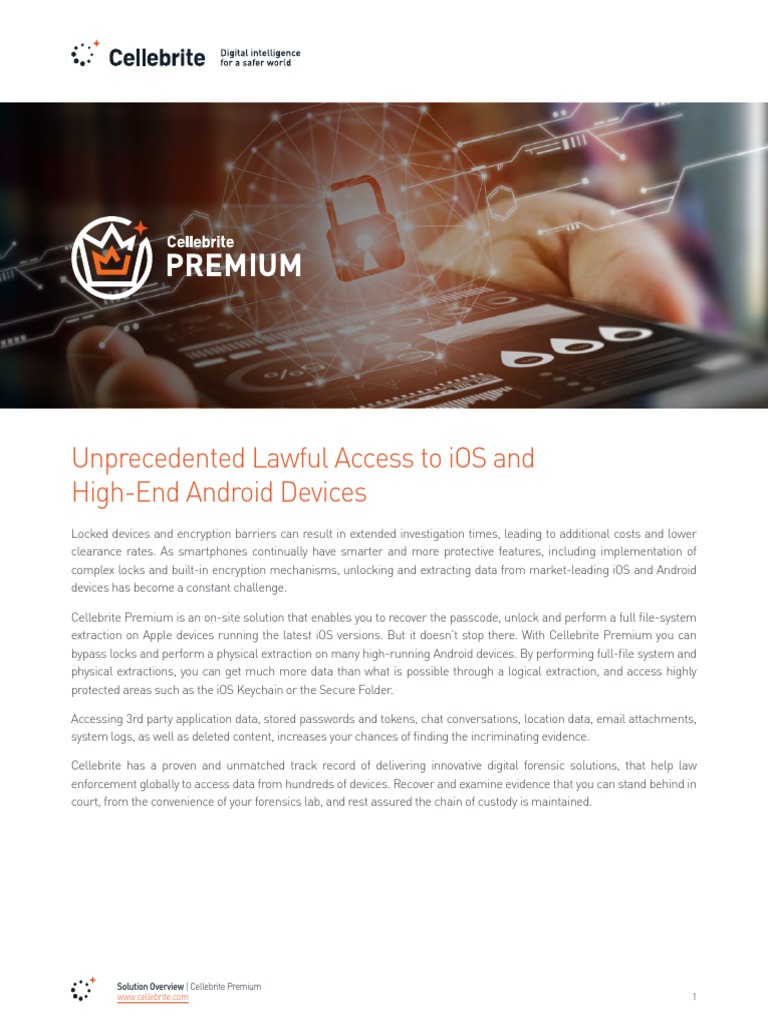 SolutionOverview CellebritePremium LTR 2021 Web | PDF | Ios | Android ...