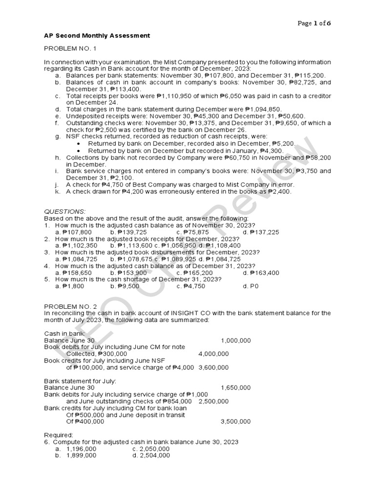 AP 2nd Monthly Assessment | PDF