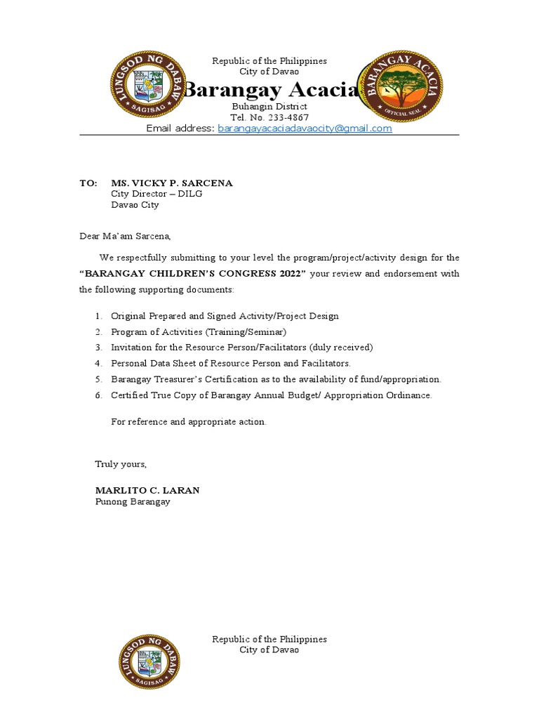 Brgy. Childrens Congress | PDF | Government