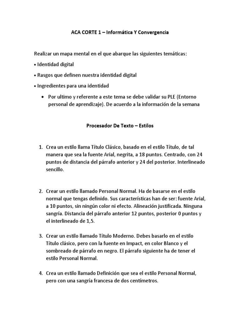 Aca Corte 1 Informatica y Convergencia | PDF | Cooperativa | Economias