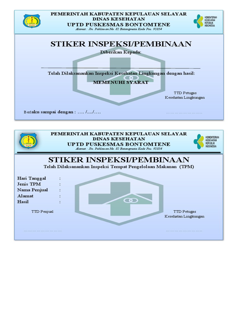 Stiker Inspeksi TPM | PDF