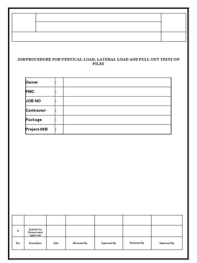 Procedure - For Pile Load Test | PDF | Deep Foundation | Personal ...