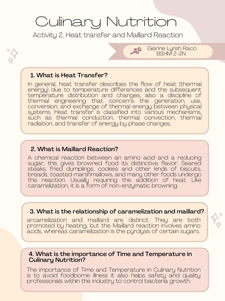 Heat Transfer & Maillard Reaction Basics | PDF