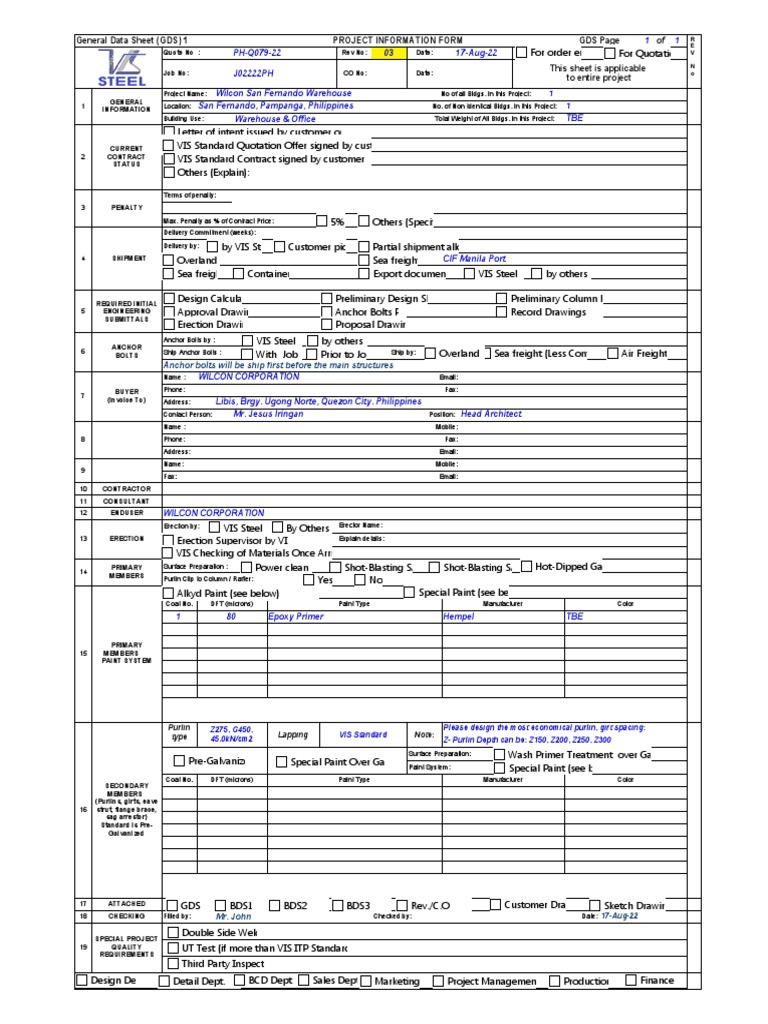 J02222PH - Wilcon San Fernando - Co 02 - 19.10.2022 | PDF | Framing ...