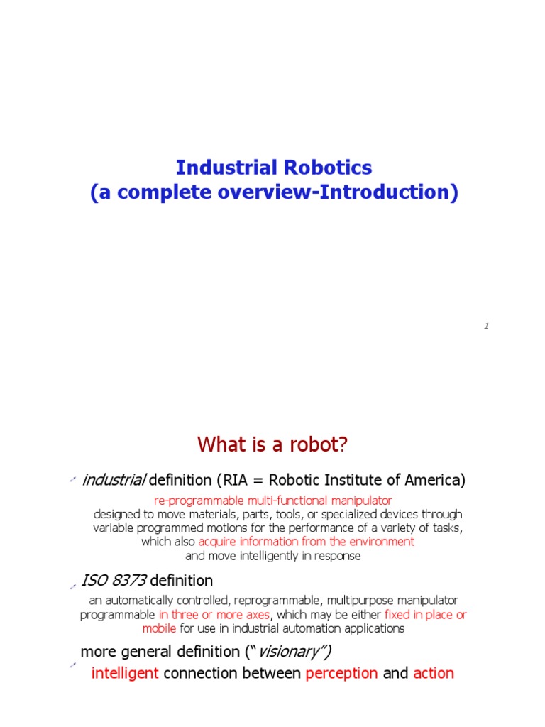 Robotics and Automation - Unit-1 (Part 2) | PDF | Robot | Robotics Robotics and Automation - Unit-1 (Part 2) | PDF | Robot | Robotics