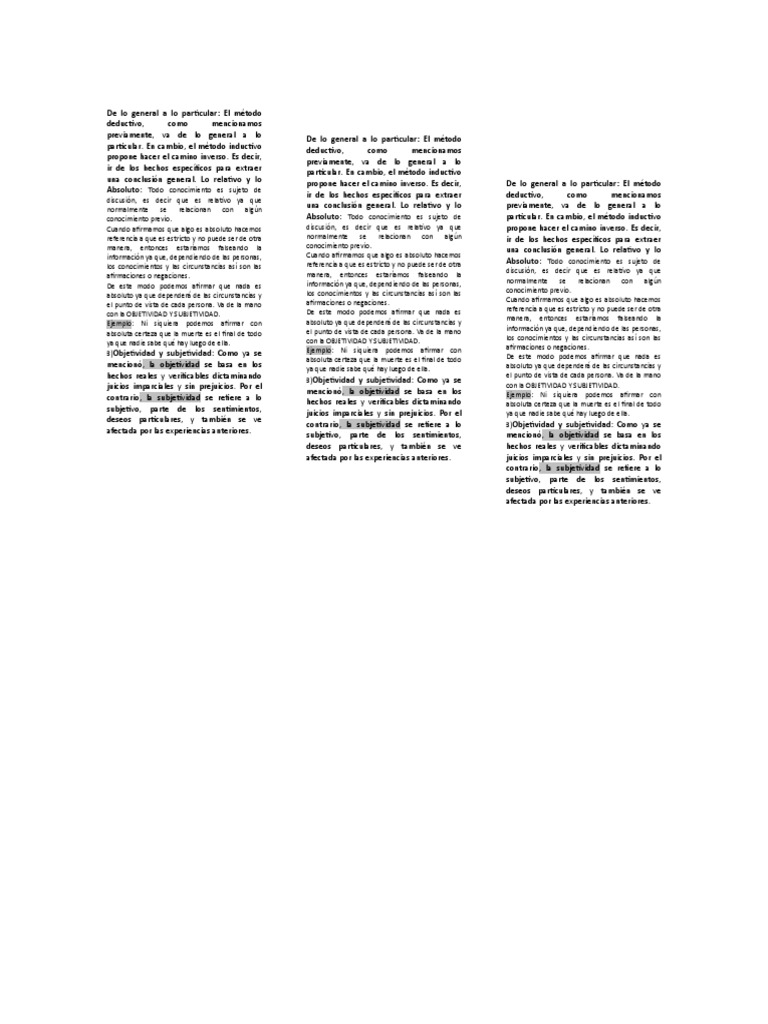 De Lo General A Lo Particular | PDF | Razonamiento deductivo ...