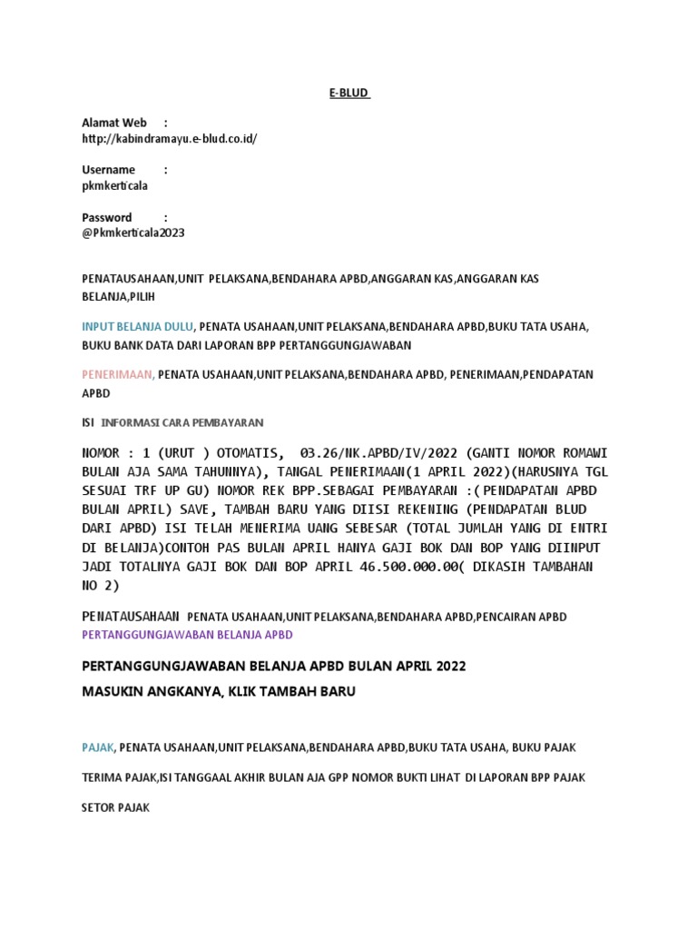 SIPD e-BLUD | PDF | Pengelolaan Keuangan & Uang | Bisnis