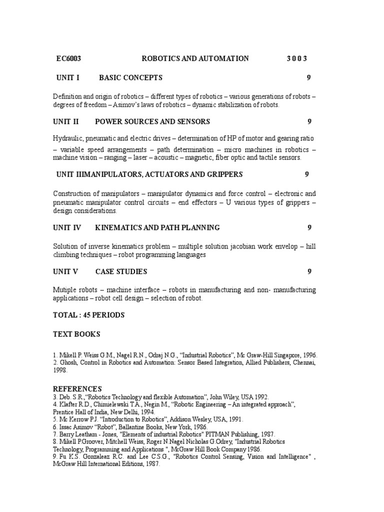 Robotics & Automation Course Guide | PDF | Servomechanism | Image Segmentation