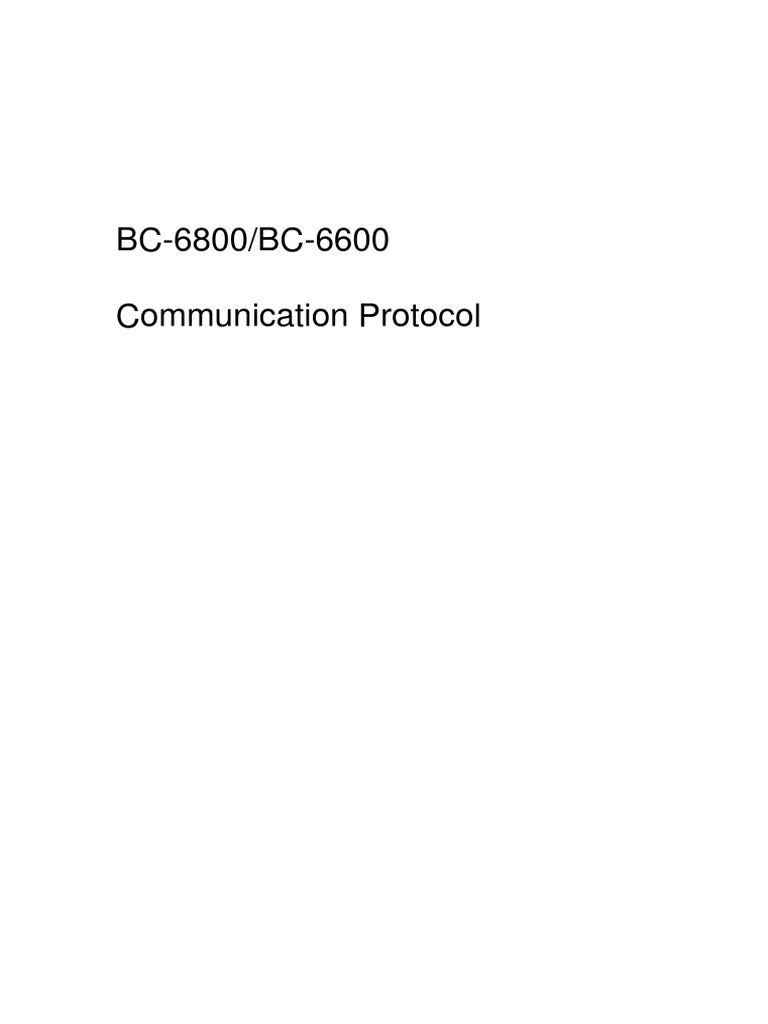BC-6800 Communication Protocol Guide | PDF | Transmission Control ...