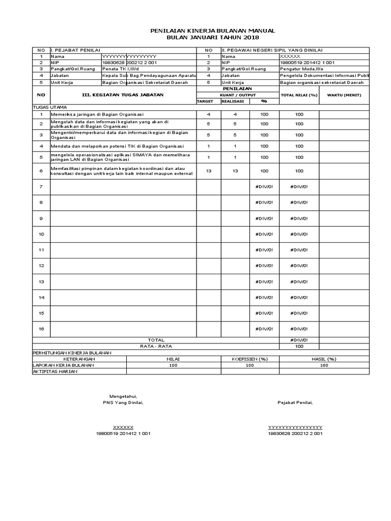 FORM SKP TPP Baru 2018 | PDF