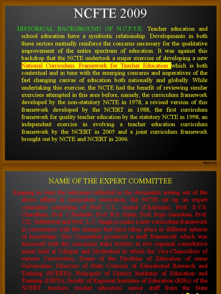 NCFTE 2009: Framework for Teacher Education | PDF | Learning | Teachers