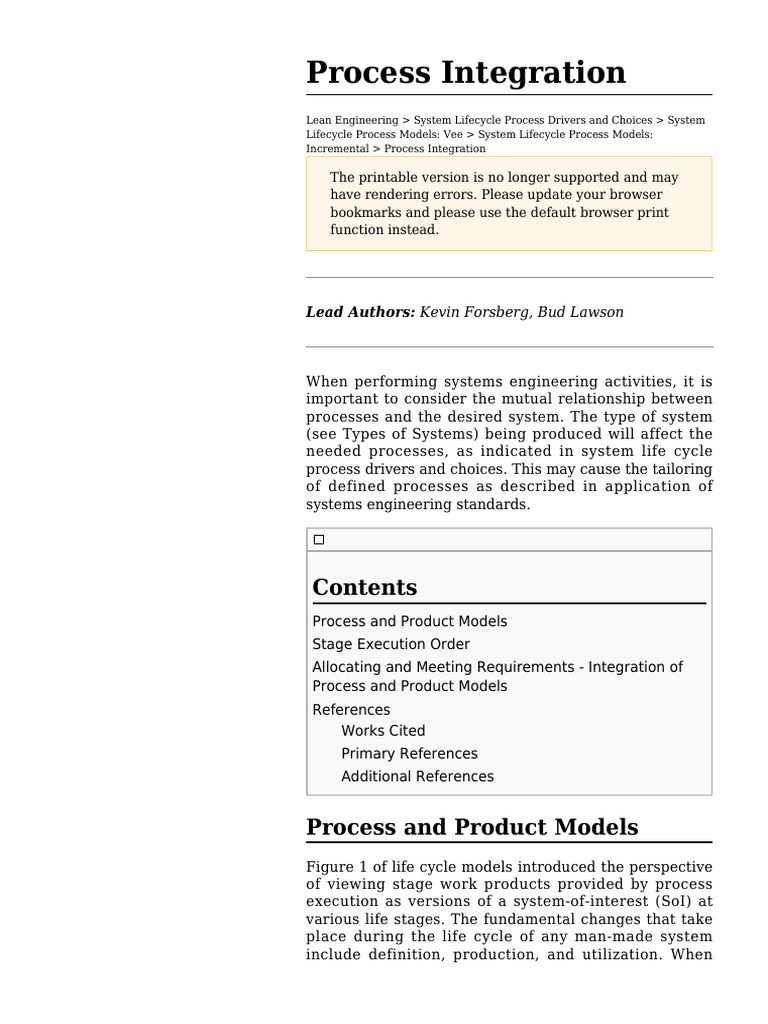 Process Integration | PDF | System | Product Lifecycle