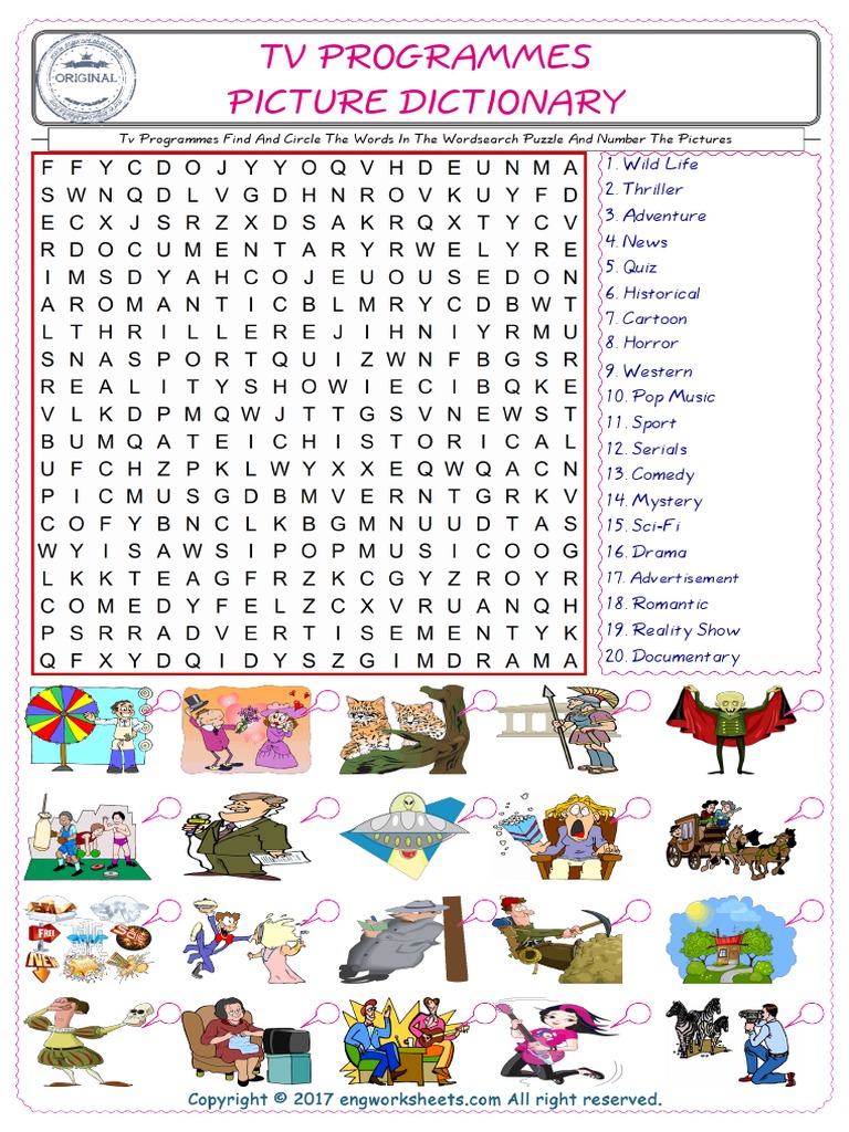TV Programmes Wordsearch Puzzle | PDF | Word Search | Entertainment
