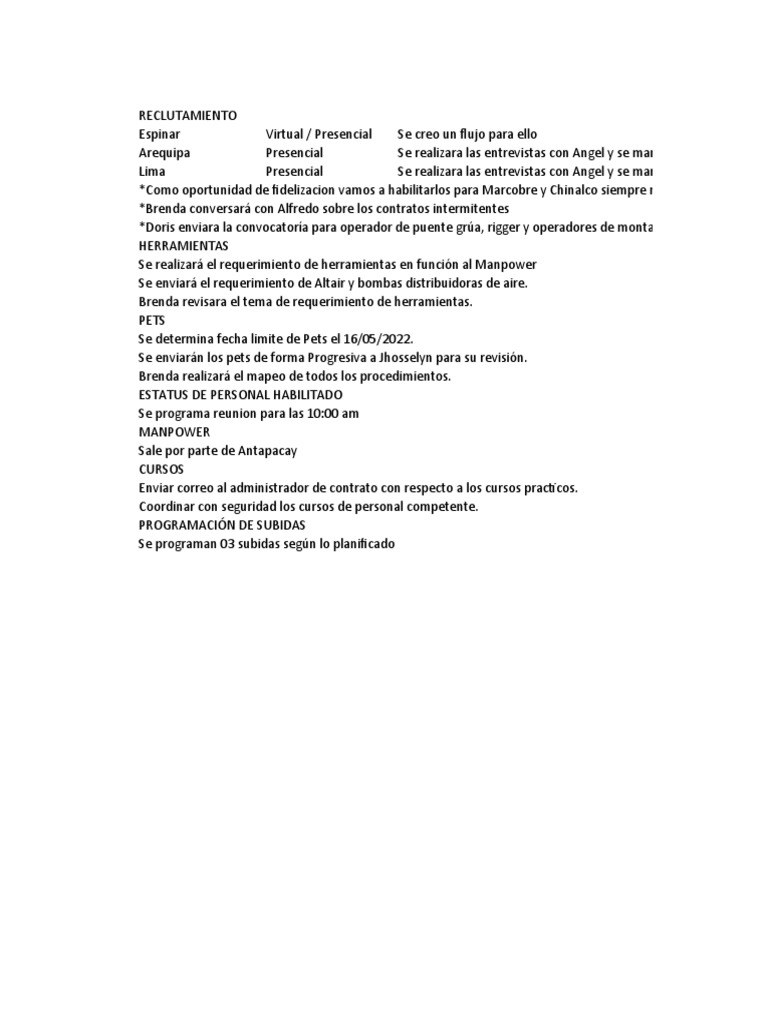 Reunión de Grupo Antapacay 18.01.2023 | PDF