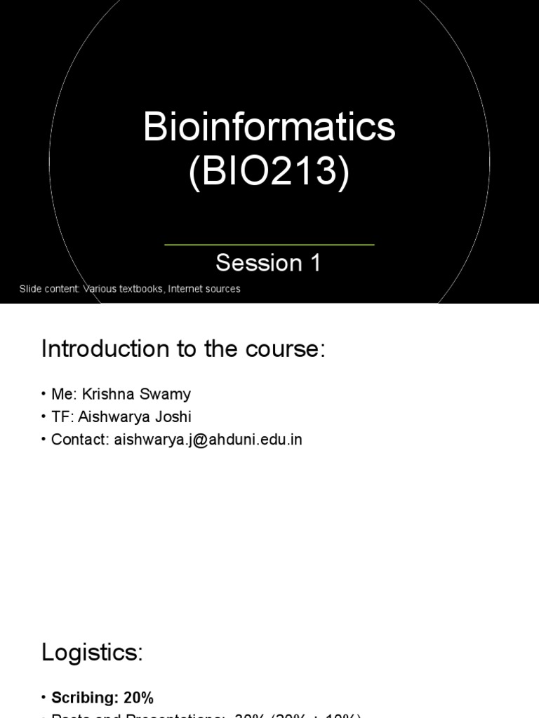 Introduction to Bioinformatics Course | PDF | Bioinformatics | Virus