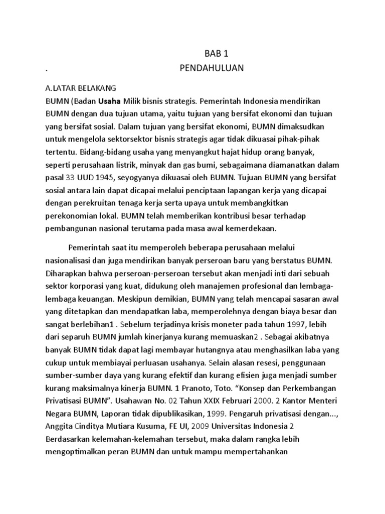 Bab 1 Makalah Bumn Kel 2 | PDF